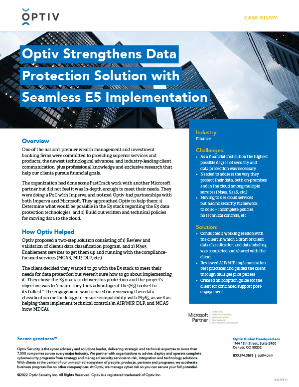 Optiv Strengthens Data Protection Solution | Optiv